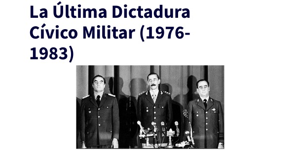 La Dictadura Militar (1976-1983) | Genially