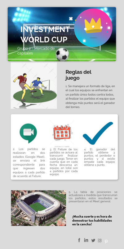 Reglas Investment World Cup | Genially