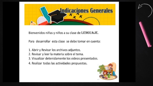 INDICACIONES GENERALES LENGUAJE | Genially