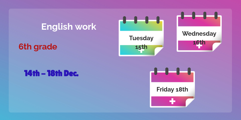 6th grade 14th- 18th dec.
