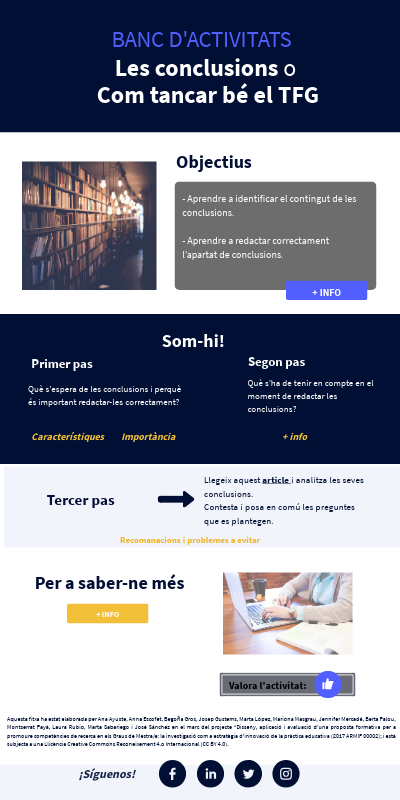 5. Les conclusions o com tancar bé el TFG | Genially