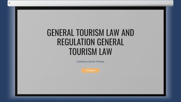 General tourism law and regulation general tourims law