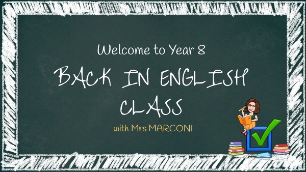 Back in english class Year 8
