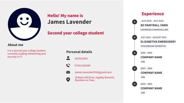 James Lavender CV