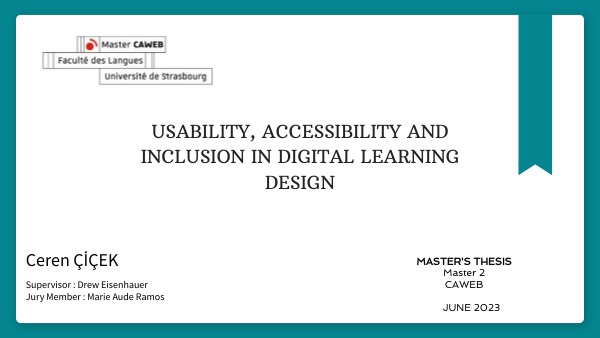 Ceren Cicek - Master Thesis Defense 2023 CAWEB | Genially