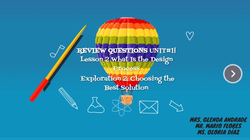UNIT#1| Lesson 2 What Is the Design Process Exploration 2: Choosing t | Genially