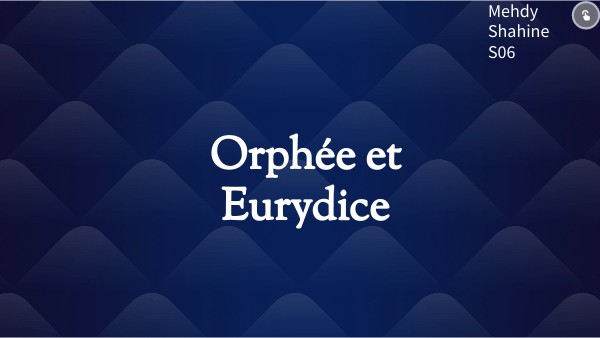 Genially Orphee et eurydice