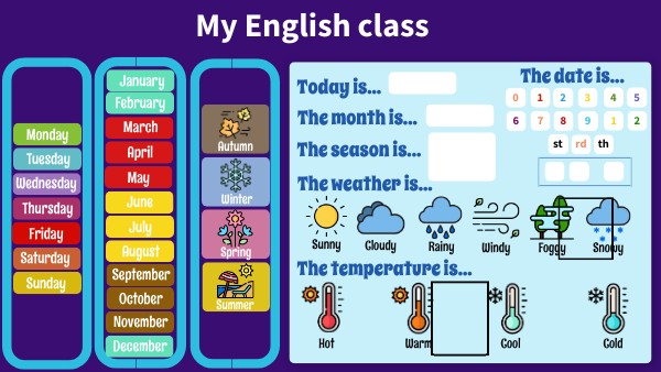 My calendar routine for ESL | Genially