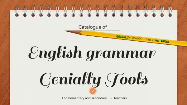 NOTEBOOK PRESENTATION of English Grammar Genially Tools | Genially