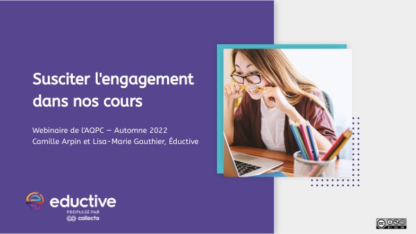 Webinaire de l'AQPC | Stratégies pour susciter l'engagement | Genially