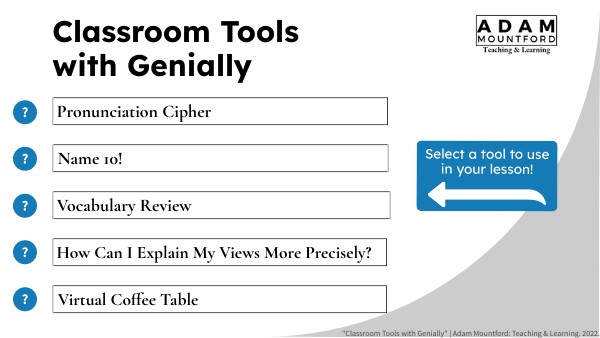 GENIALLY LESSON TOOLS | Genially