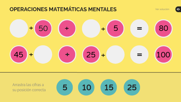 JUEGO: OPERACIONES MATEMÁTICAS MENTALES
