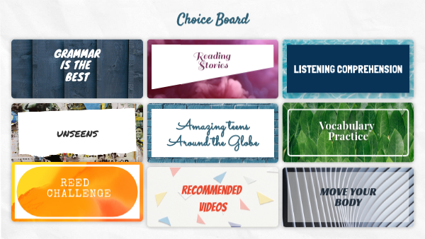 Choice Board Junior High