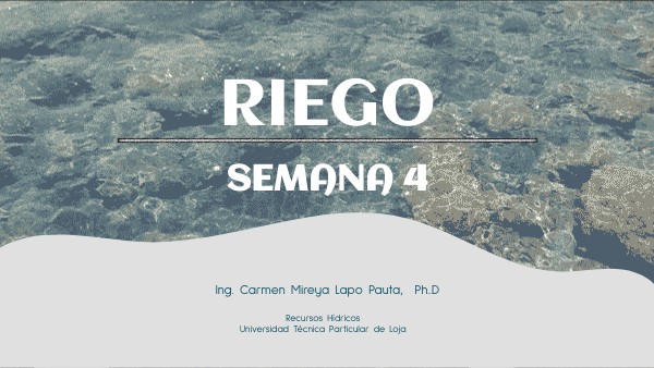 RIEGO - Sem4 - 1BIM | Genially