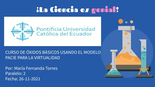 CURSO DE ÓXIDOS BÁSICOS USANDO EL MODELO PACIE EN LA VIRTUALIDAD