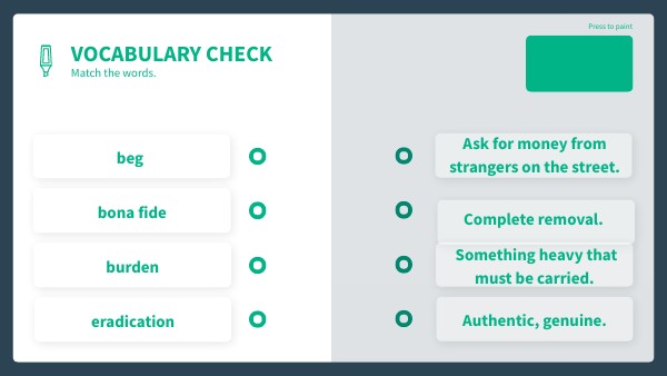 The poor reading vocabulary