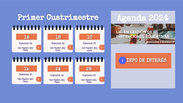 E7 - Agenda 1er Cuatrimestre 2024 | Genially