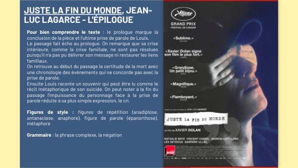 Juste la Fin du Monde épilogue