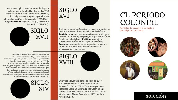 CRONOLOGIAS DE EL PERIODO COLONIAL