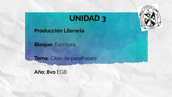 8vo Paráfrasis | Genially