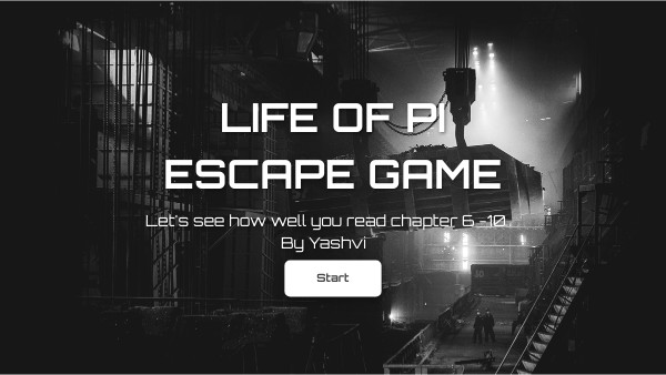 Life of Pi escape room