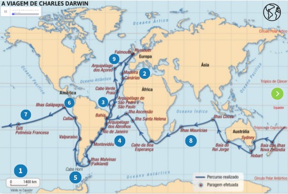 Copy - A viagem de Charles Darwin e a escala de um mapa