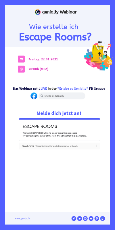 Genially ESCAPE ROOM Webinar Deutsch | Genially