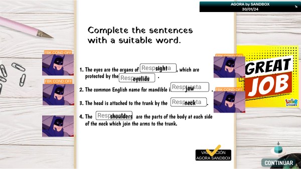 Fill in the gaps ALG | Genially