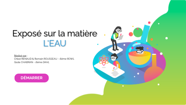 Exposé sur la matière : l’eau | Genially