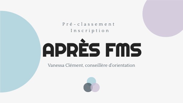 Après FMS inscription préclassement