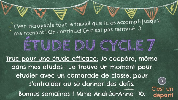 Étude du cycle 8