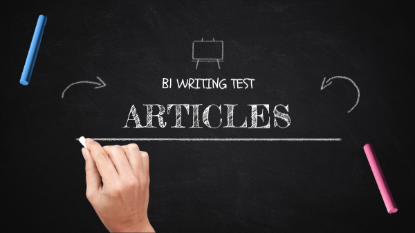 B1 Writing Test (ARTICLES) | Genially