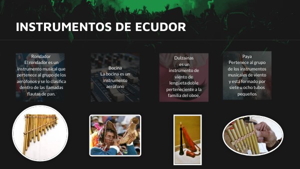 istrumentos del Ecuador