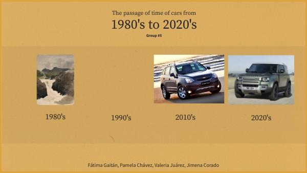 The passage of time of cars from 1980's to 2020's | Genially