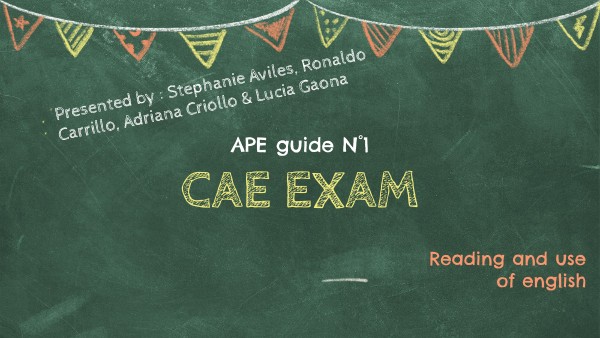 CAE EXAM READING AND USE OF ENGLISH | Genially