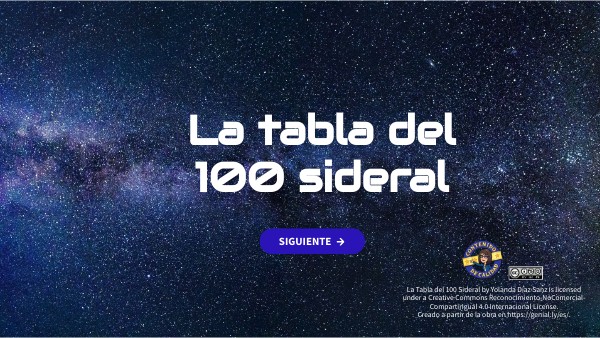 Tabla del 100 espacial | Genially