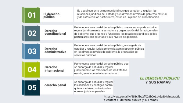 El derecho público y sus ramas | Genially