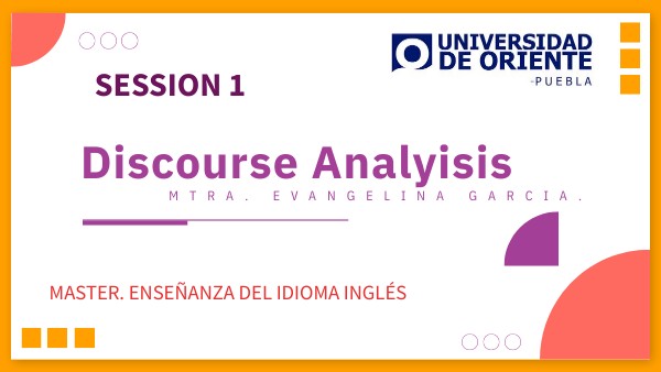 Discourse analysis. Session 1 | Genially