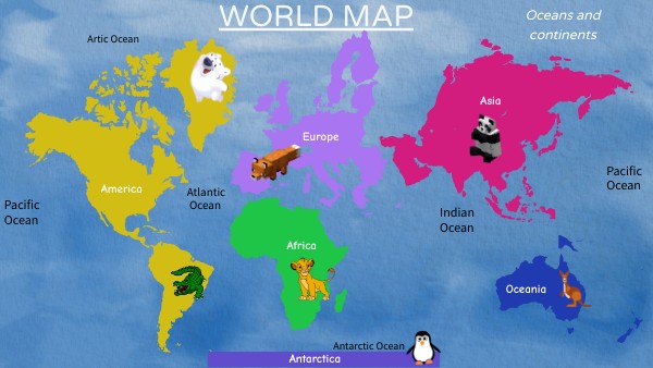 WORLD MAP - OCEANS AND CONTINENTS | Genially