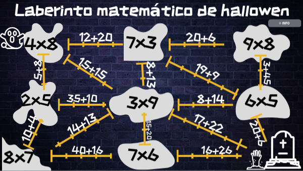 laberinto matemático de hallowen