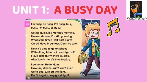 UNIT 1- 3º "A BUSY DAY"