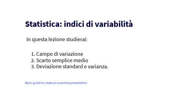 Statistica: indici di variabilità | Genially