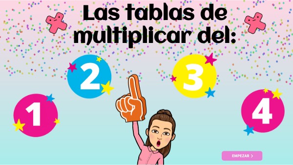 Tablas de multiplicar: 1,2,3 y 4 | Genially