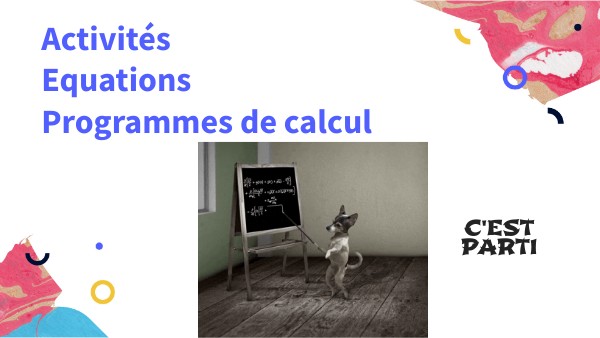 Equations programmes de calcul