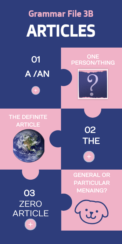 File 3B Articles: a / an, the, no article | Genially