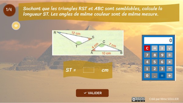 Calculs triangles semblables | Genially