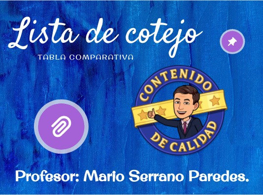 Lista Cotejo TABLA COMPARATIVA | Genially