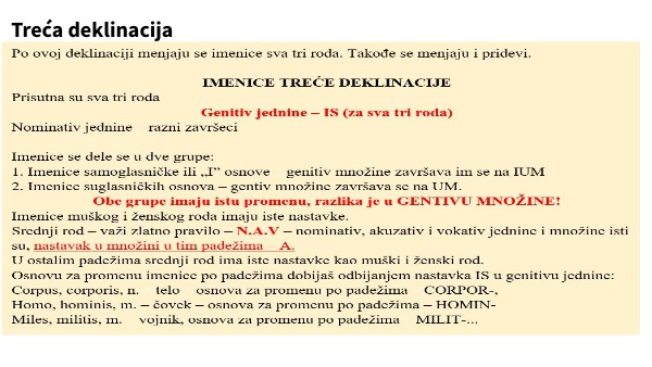 IMENICE TREĆE DEKLINACIJE - CERTAMEN. | Genially
