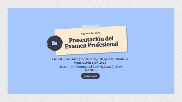 Examen Profesional 2025 | Genially