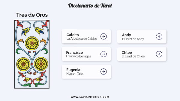 Tres de Oros - Diccionario de Tarot - La Vía Interior | Genially